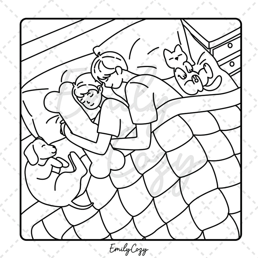 Couple Moments Coloring Book – Emily Cozy