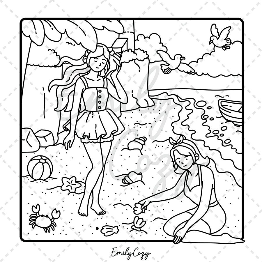 Cottage Girl Coloring Book – Emily Cozy