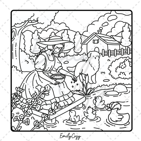 Cottage Girl Coloring Book – Emily Cozy